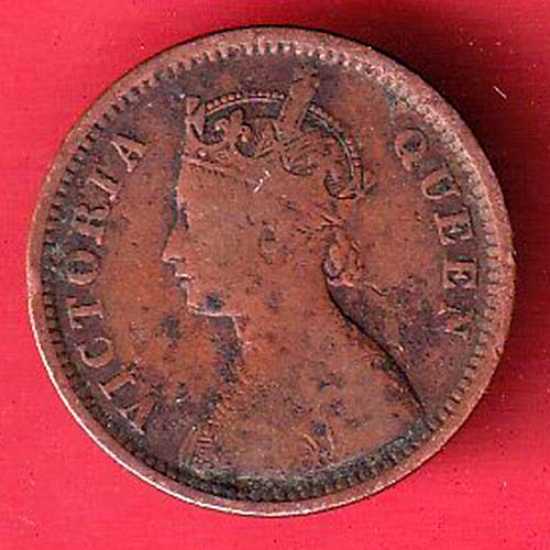 British india 1862 victoria queen 1/2 PICE copper coin:- FC4694 ...