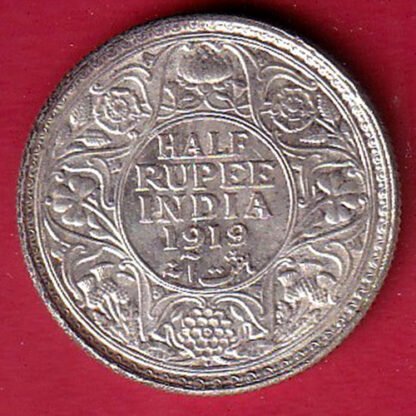 UNC British India George v king 1919 Half rupee beautiful silver coin ...