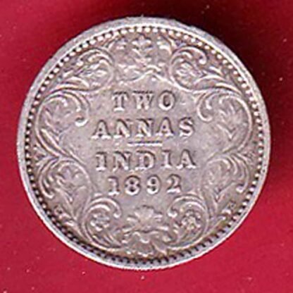 british india 1892 victoria empress two annas silver coin– F9731 ...